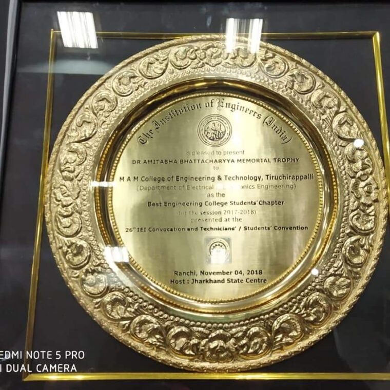 Best Engineering College Students Chapter Award – MAMCET